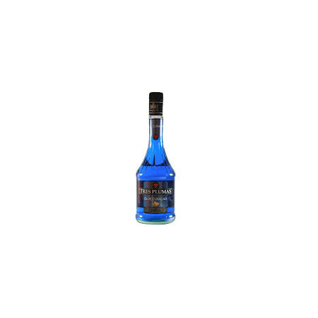 LICOR CURACAO BLUE TRES PLUMAS 700 CC.